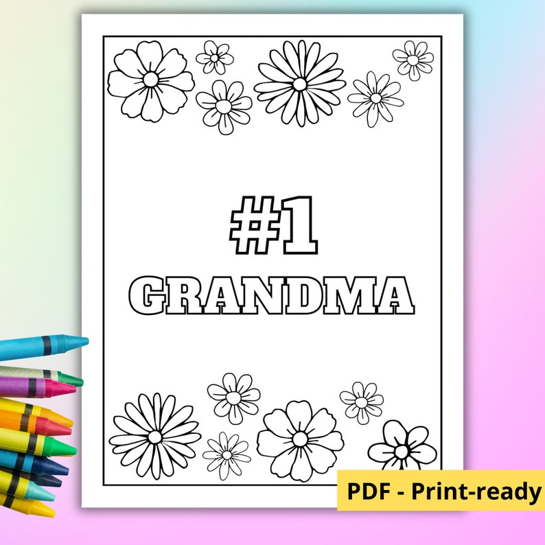 Happy Birthday Grandma Coloring Pages for Kids , Print Ready - Etsy