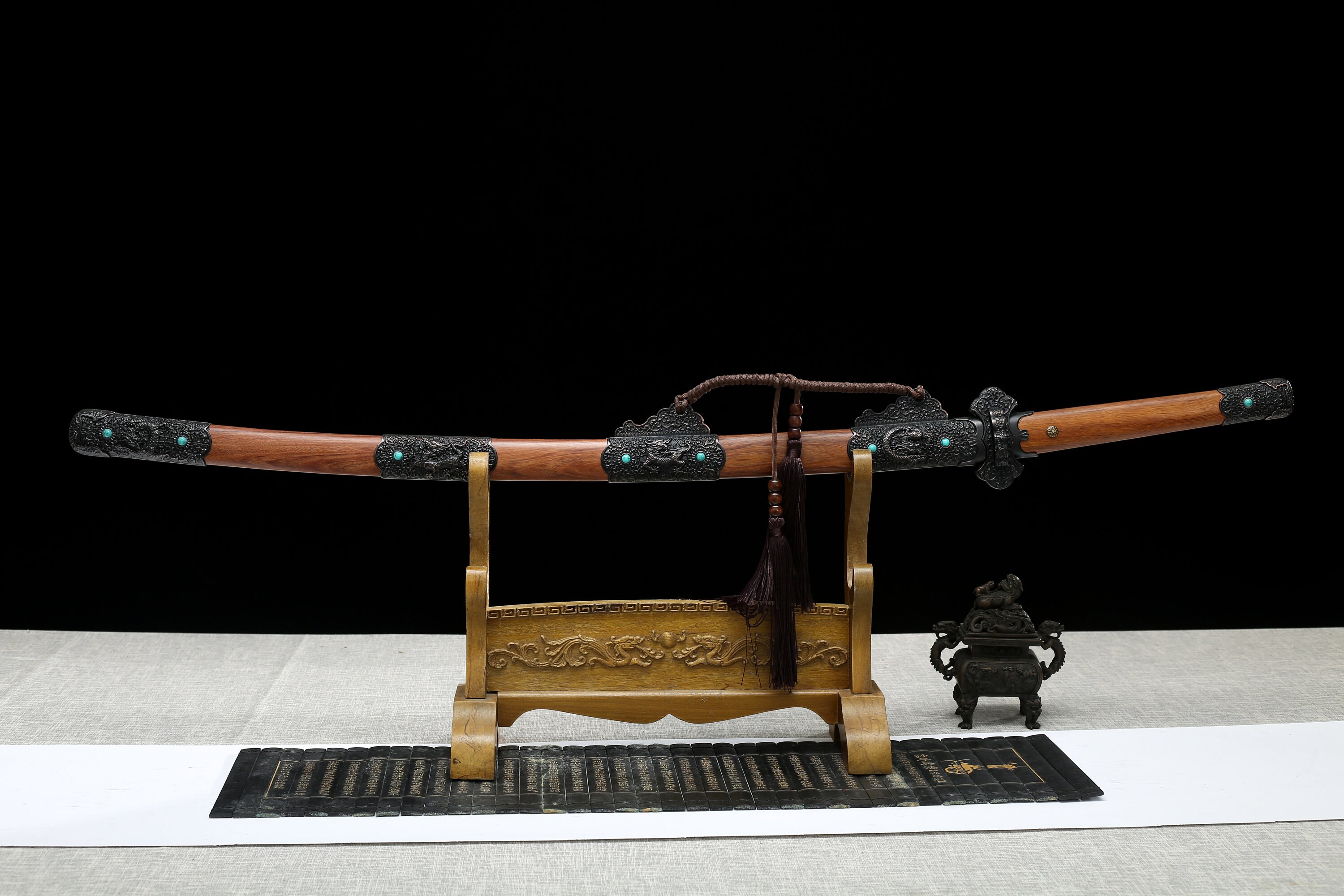 Kirin Mahogany Tang Knife Samurai Sword Japanese Katana Real - Etsy