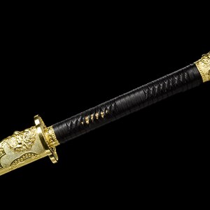 Embroidered Spring Sword Full Tang Katana Made of Handmade Manganese ...
