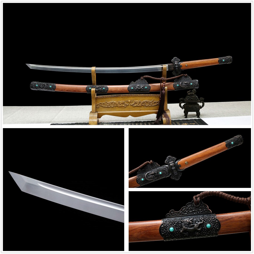 Kirin Mahogany Tang Knife Samurai Sword Japanese Katana Real - Etsy