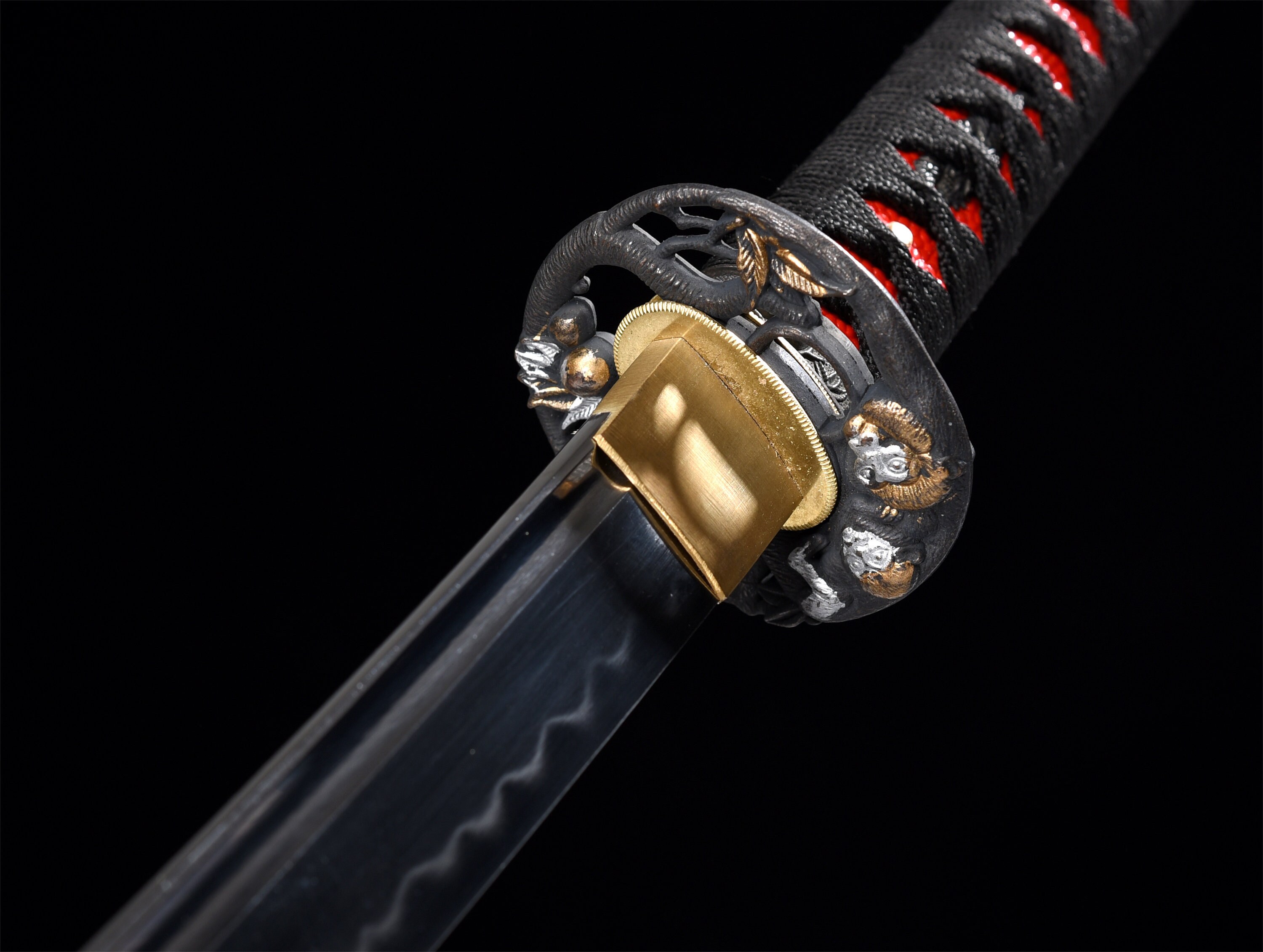 Handmade Katana Sword T10 Steel-coated Clay Firing Process Full Tang ...