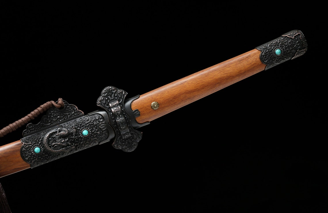 Kirin Mahogany Tang Knife Samurai Sword Japanese Katana Real - Etsy