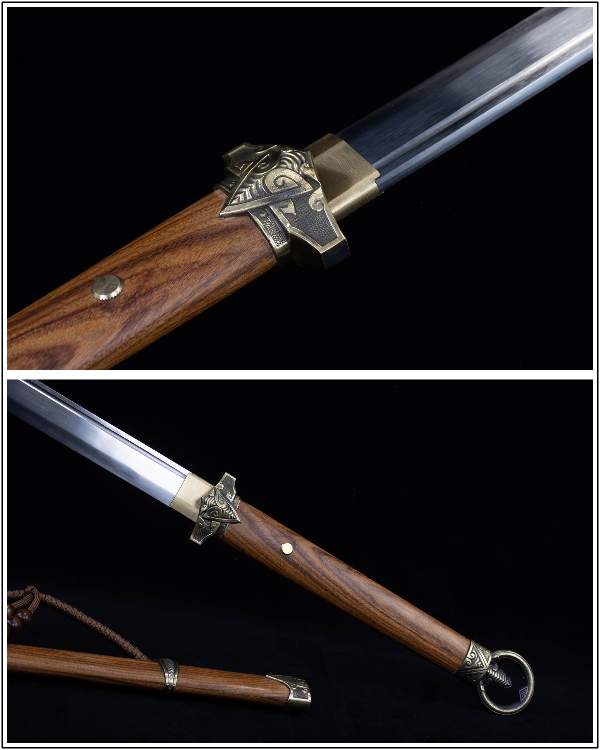 Tang Horizontal Knife, Handmade Straight Sword, Tang Sword, Samurai ...