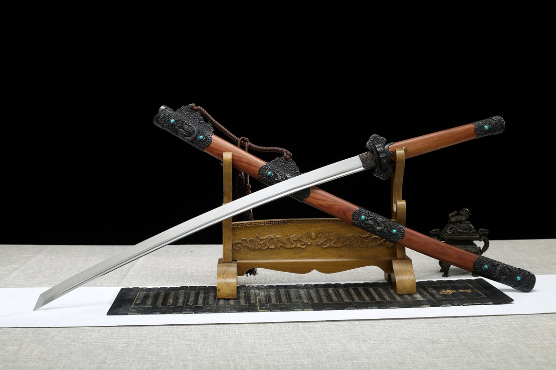 Kirin Mahogany Tang Knife Samurai Sword Japanese Katana Real - Etsy