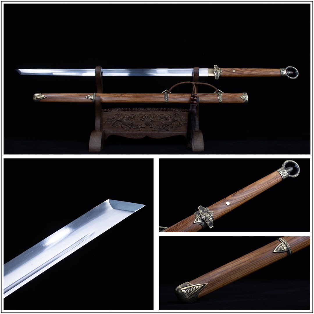 Tang Horizontal Knife, Handmade Straight Sword, Tang Sword, Samurai ...
