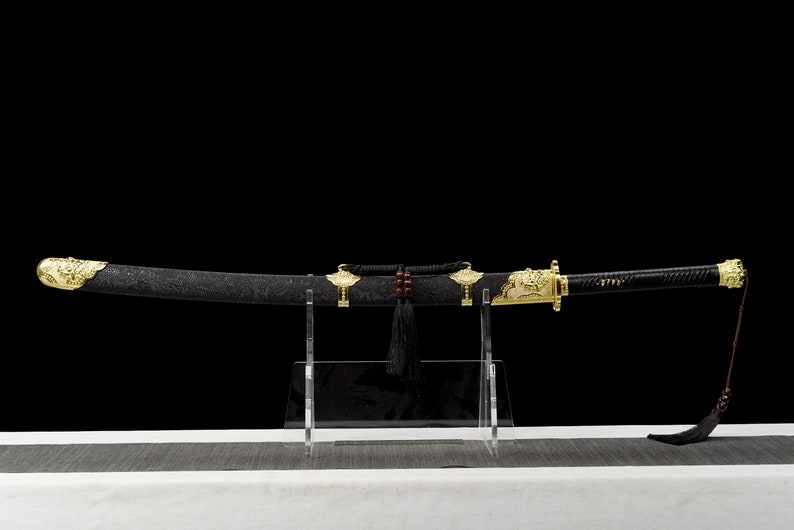 Embroidered Spring Sword Full Tang Katana Made of Handmade - Etsy