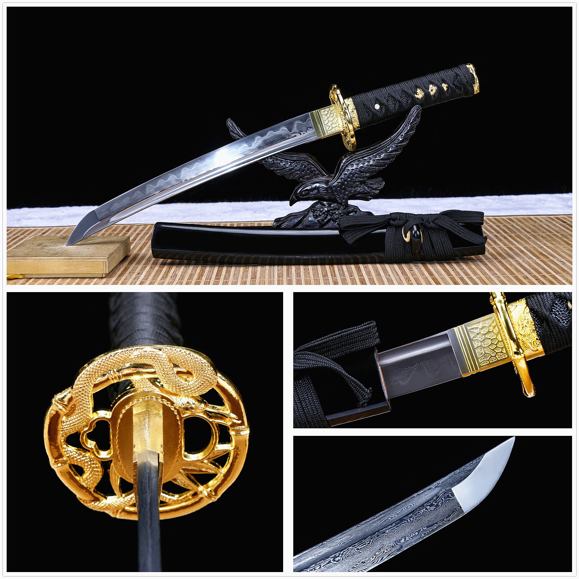 Touzai Tanto Japanese Short Sword Samurai Sword Katana Handcrafted Full ...