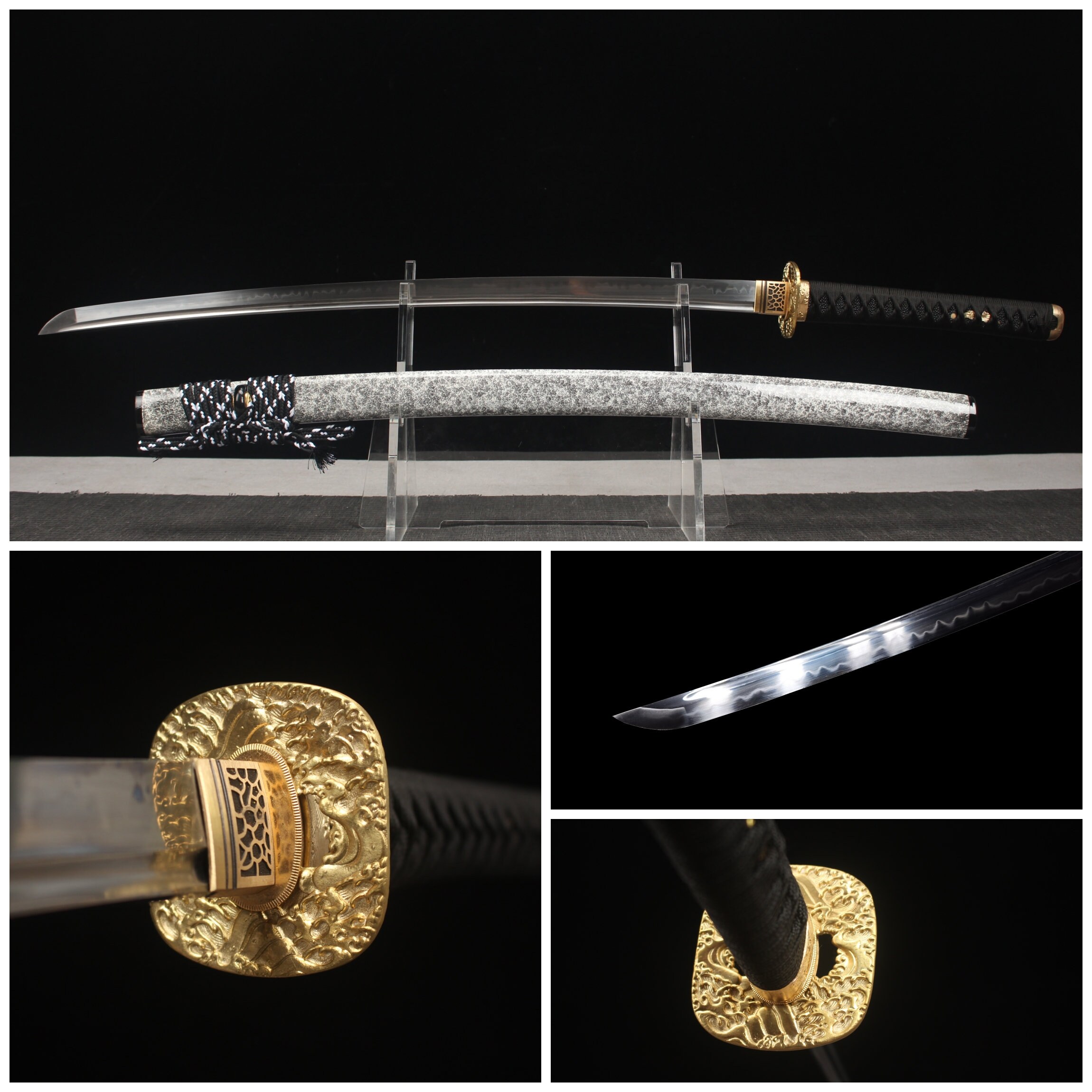 T10 Steel Cladding and Burning Edge Copper Accessories Handmade Samurai ...