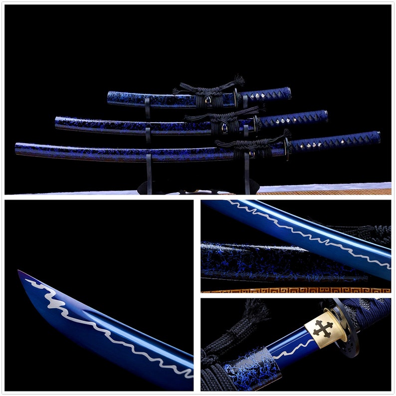 Handmade Katana Set, Japanese Katana, Samurai Sword High Fierce Steel ...