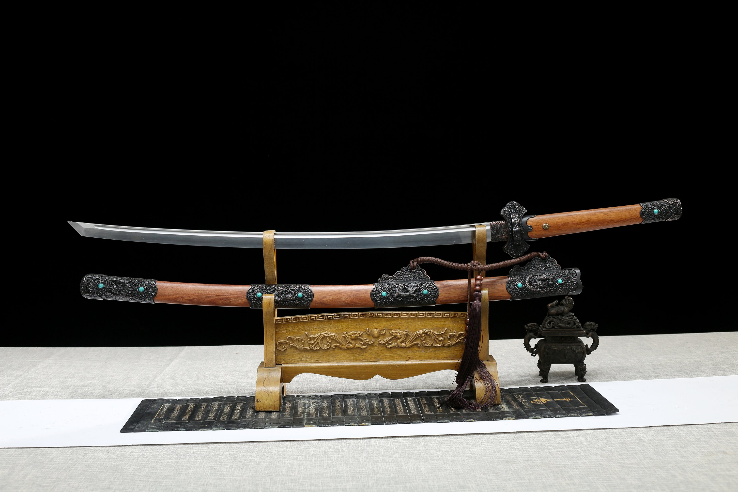 Kirin Mahogany Tang Knife Samurai Sword Japanese Katana Real - Etsy