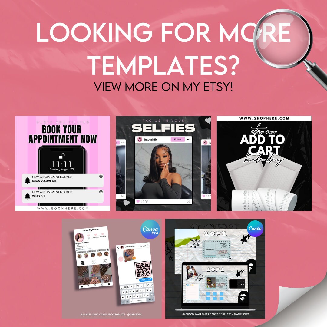 Editable MacBook Wallpaper Pink Y2K Theme Canva Template - Etsy