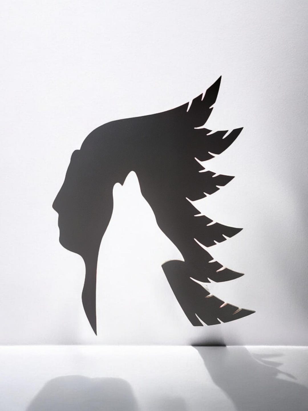 NATIVE INDIAN Animal Head Made Out of Chalkboard Mdf Wood, With or ...