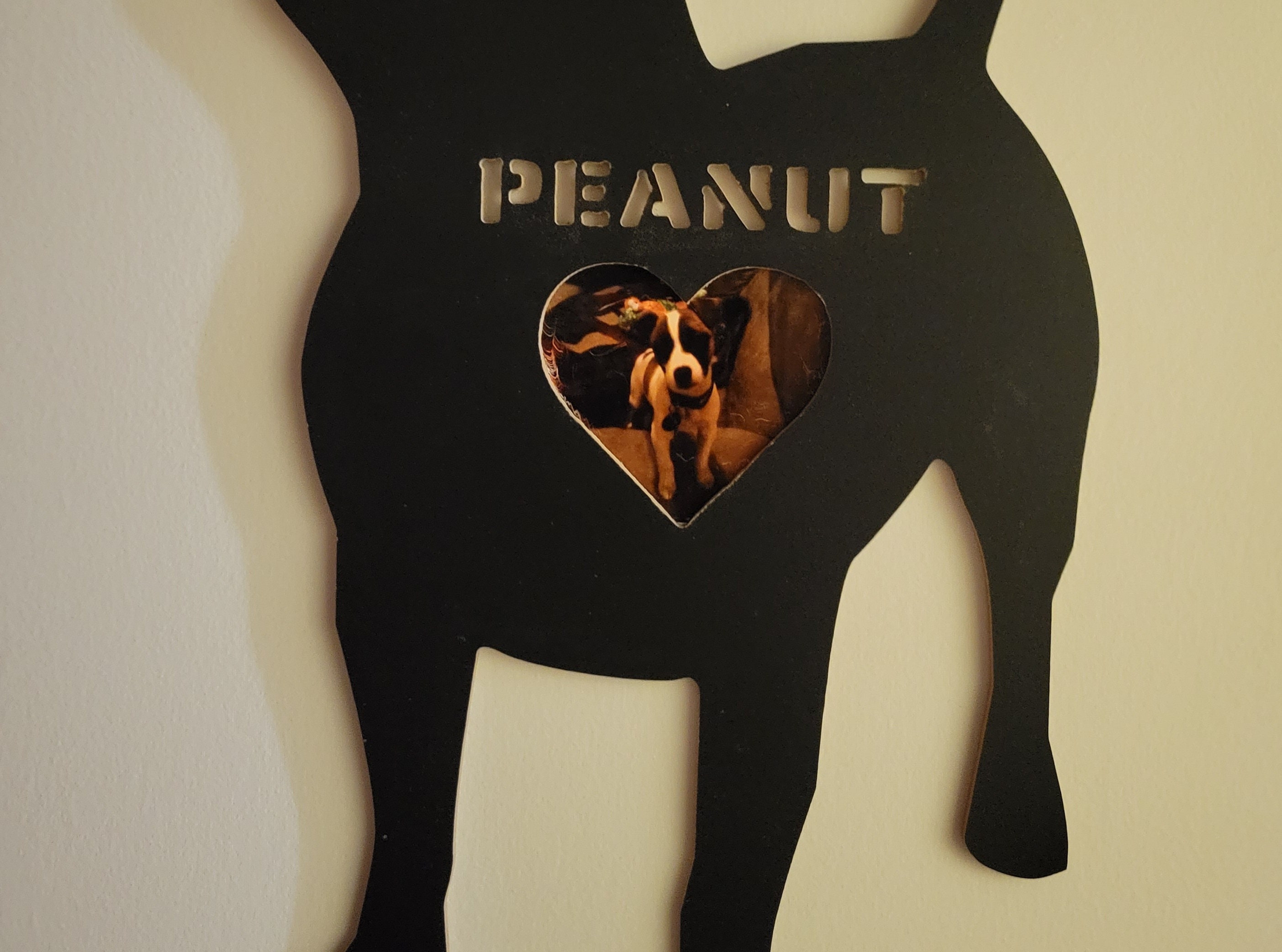 PITBULL Silhouette With Picture Frame Heart. Made Out of Chalkboard Mdf ...