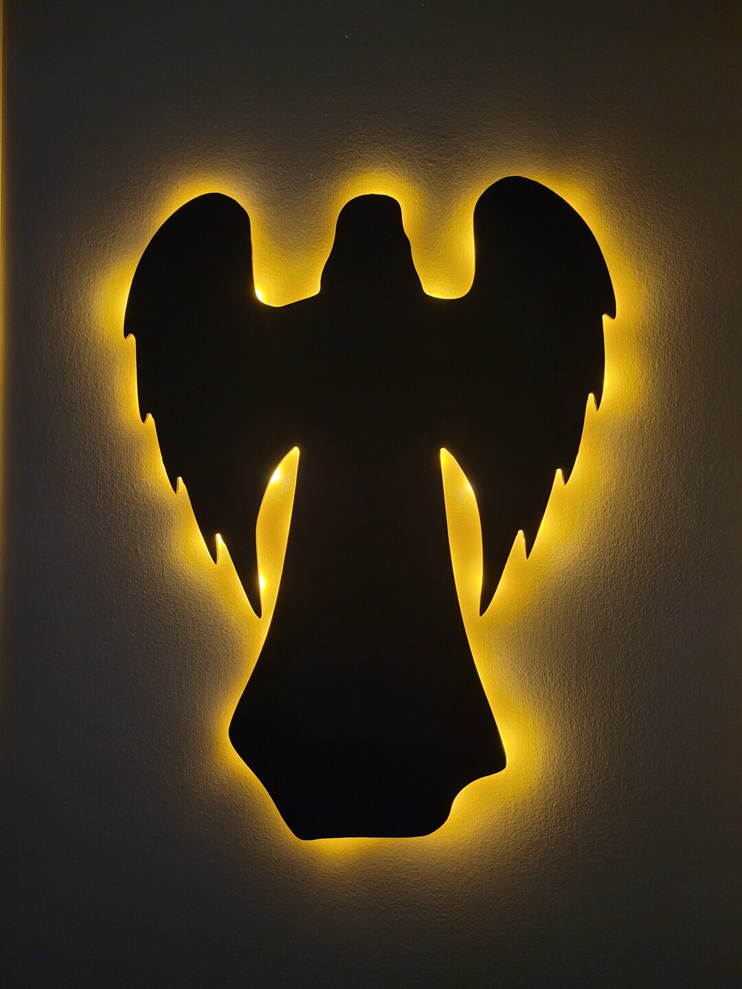 ANGEL Made With Chalkboard Mdf Wood and Battery Operated Warm White Led ...