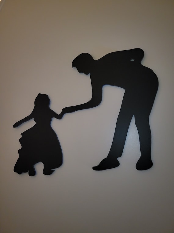 FATHER and DAUGHTER DANCE Silhouette With Picture Frame Heart. - Etsy