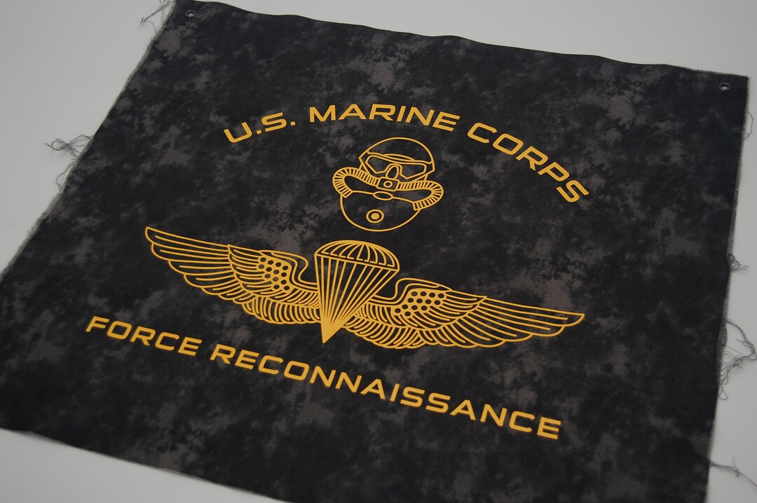 USMC Force Recon dual Cool Banner Grey 18 X 21 FORECON - Etsy