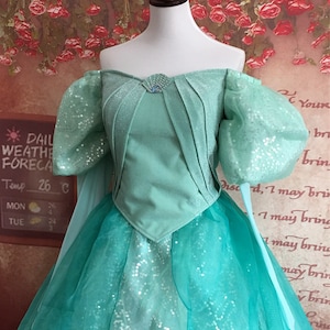 Little Mermaid Princess Ariel Green Dress Cosplay Costume - Etsy