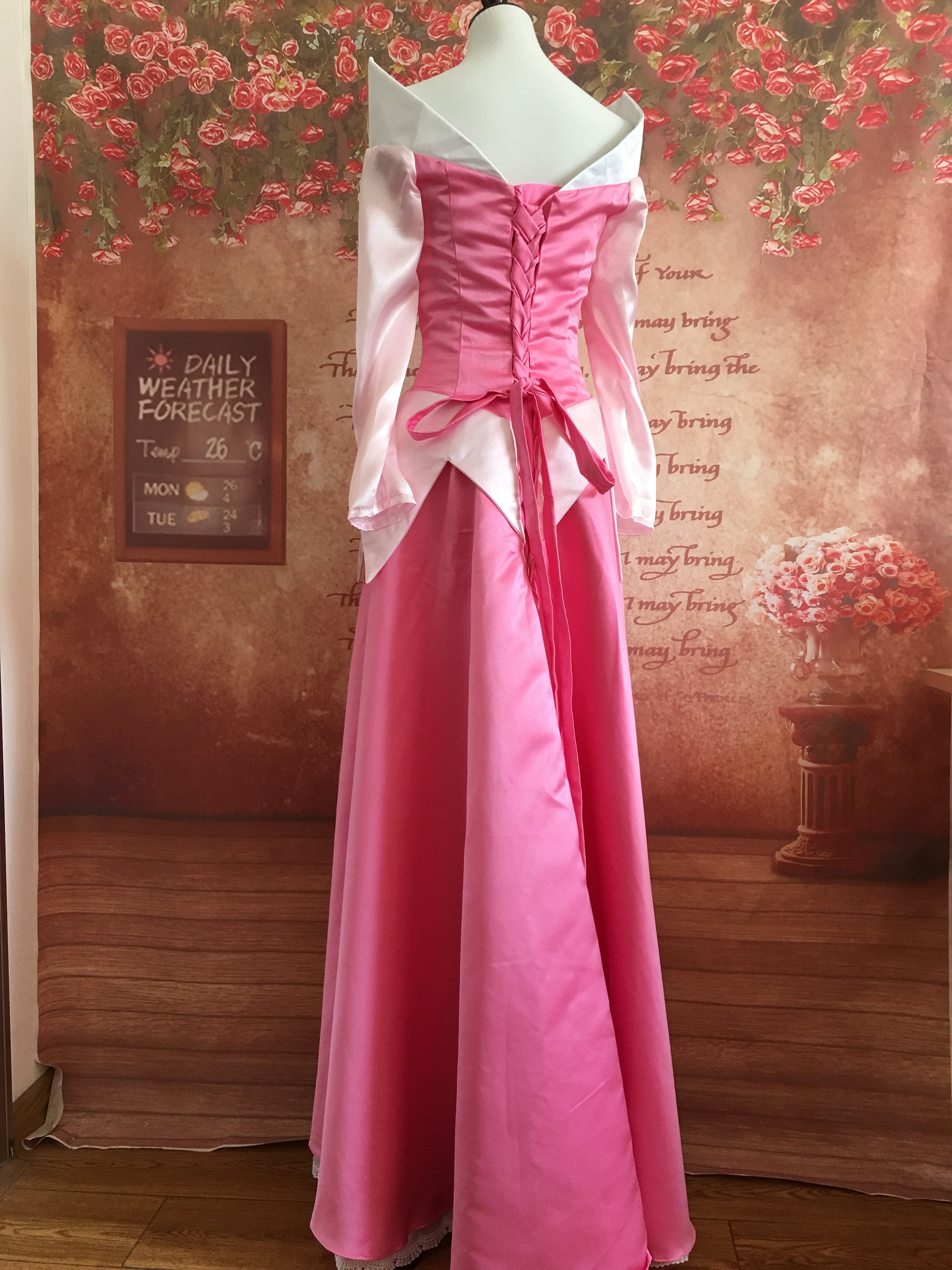 Sleeping Beauty Pincess Aurora Pink Dress Cosplay Costume - Etsy