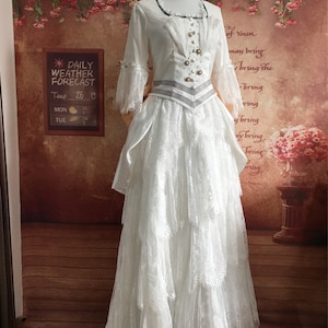 Christine Daae Cosplay Costume Wedding White Dress Phantom of the Opera ...