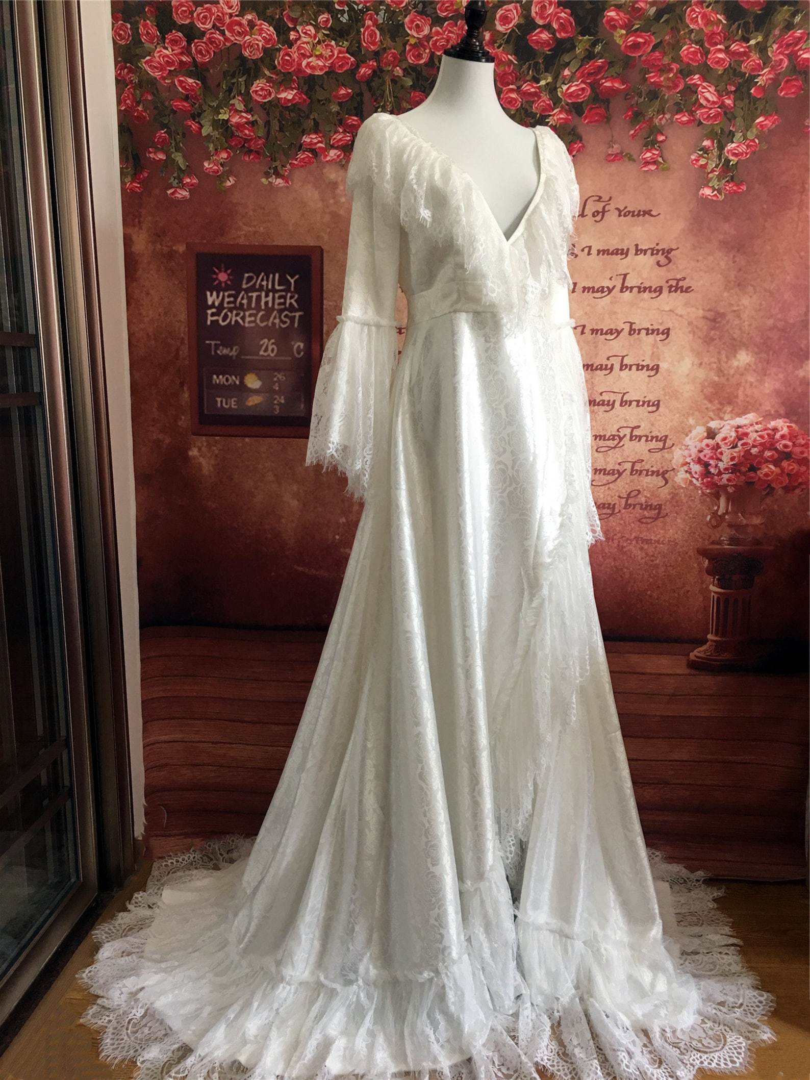 Christine Daae Costume Adult Christine Daae White Lace Robe Dressing ...