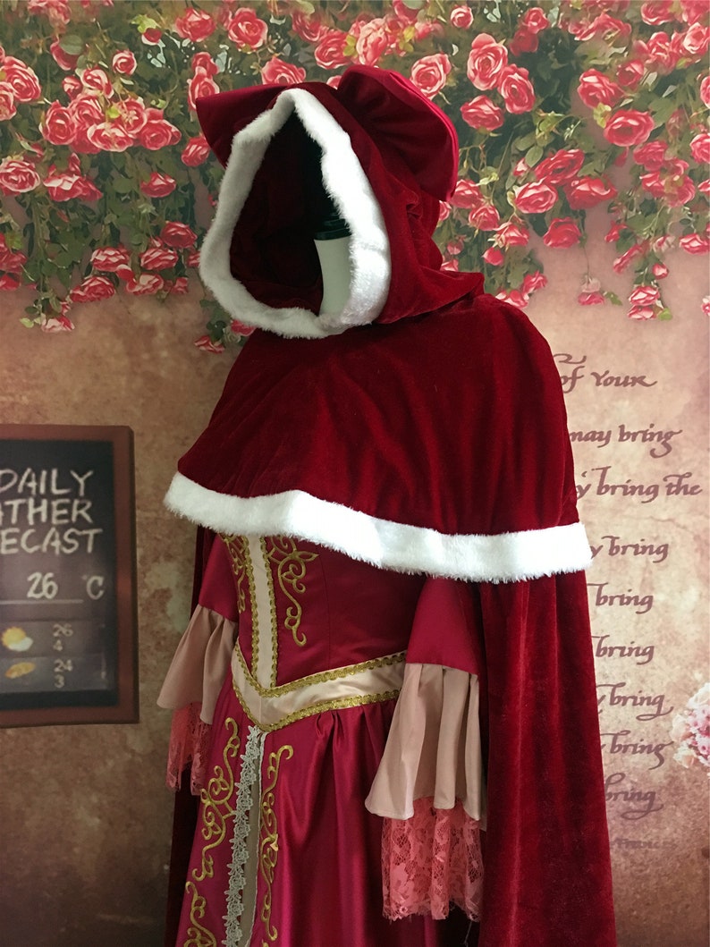 Red Belle Cosplay Costume With Cape Adult Red Belle Dress - Etsy
