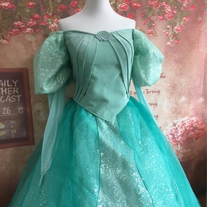 Little Mermaid Princess Ariel Green Dress Cosplay Costume - Etsy