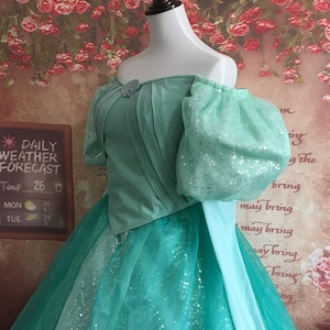 Little Mermaid Princess Ariel Green Dress Cosplay Costume - Etsy