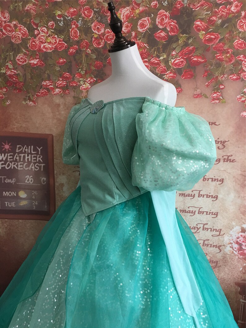 Little Mermaid Princess Ariel Green Dress Cosplay Costume - Etsy