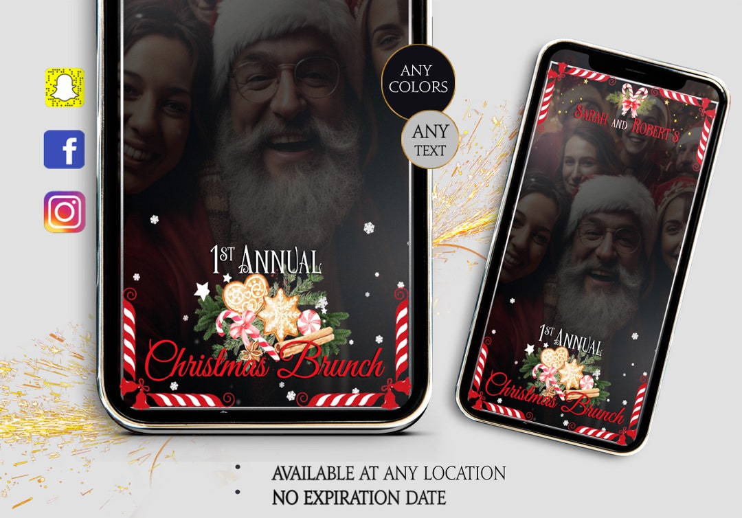 Christmas Snapchat Lens, Holiday Party Template, Winter Personalized ...