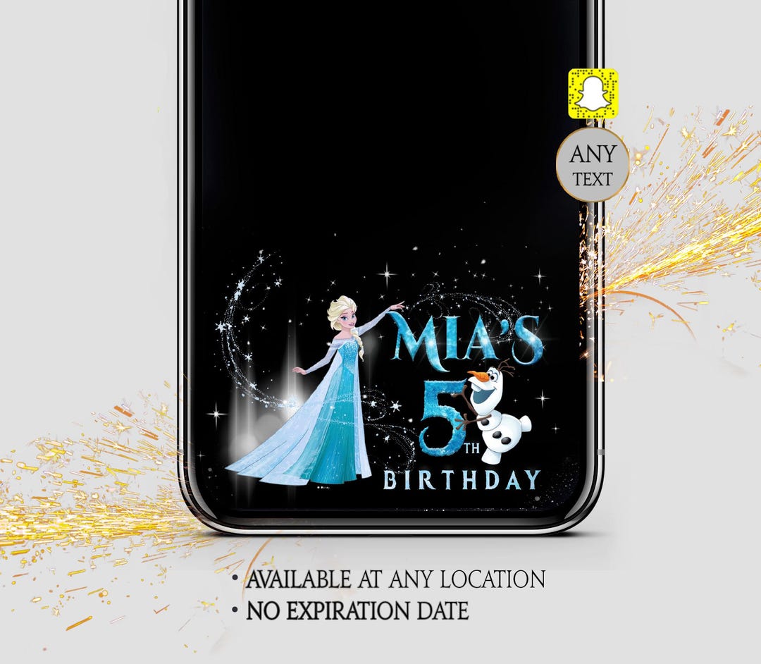 Personalized Frozen Birthday Snapchat Filter: Elsa & Olaf - Etsy