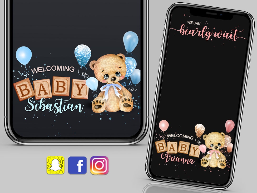 Teddy Bear Baby Shower Snapchat Filter: Personalized Lens - Etsy