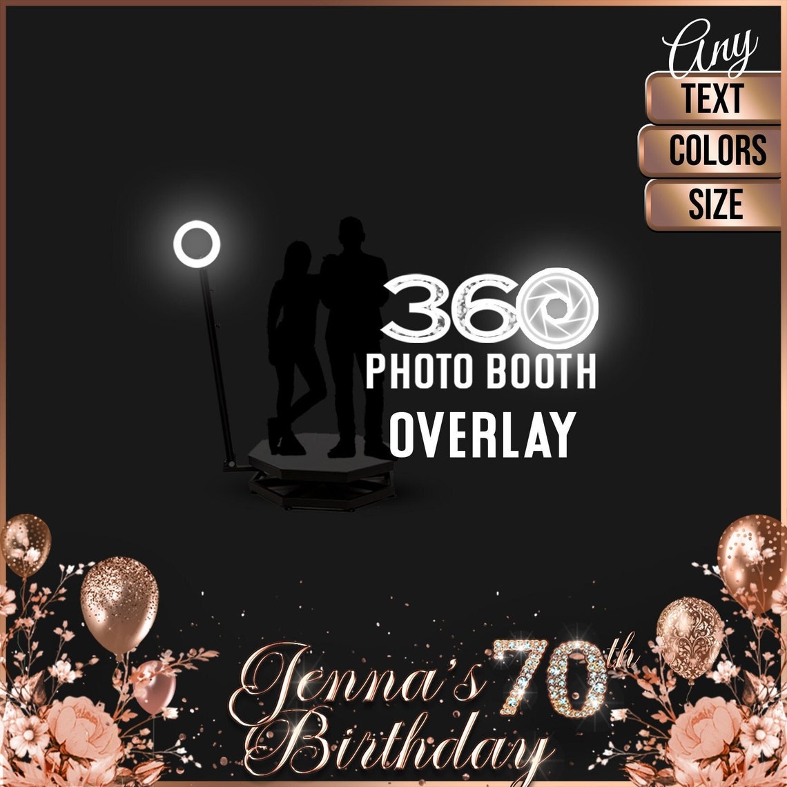 Birthday 360 Photo Booth Overlay Custom Template for - Etsy