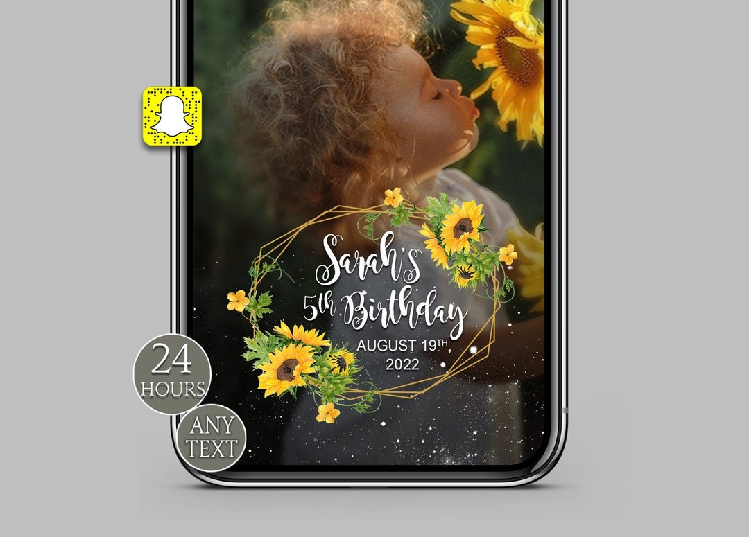 Personalized Sunflower Snapchat Filter: Birthday, Baby Shower - Etsy