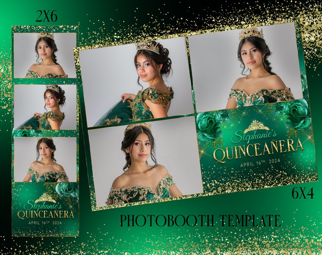 Photobooth Template for Quinceañera, Sweet 16 Photobooth 2x6 Stripe ...