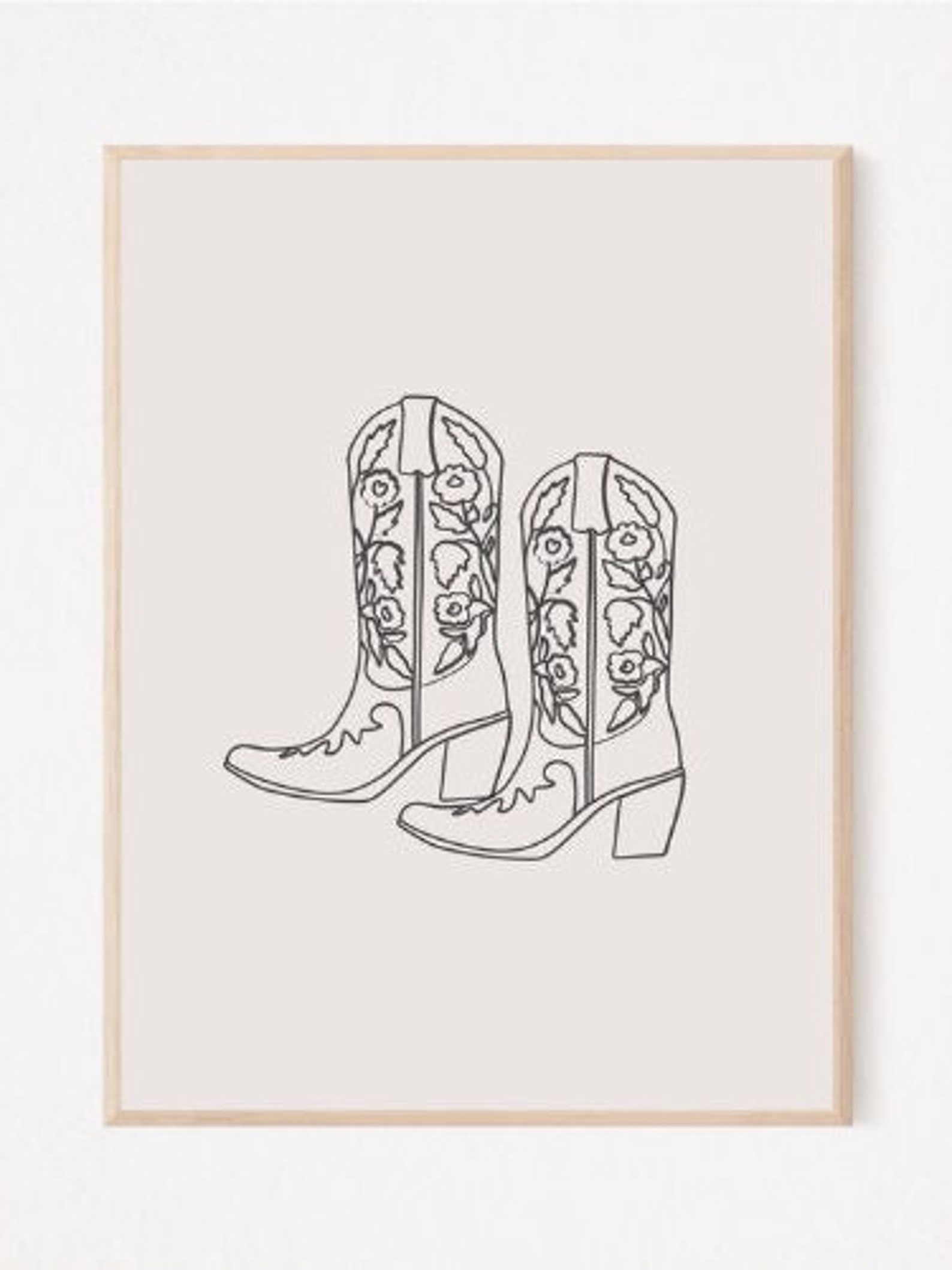 Neutral Western Wall Prints Modern Farmhouse Decor Cowboy - Etsy