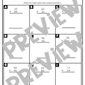 2-digits Multiplication Worksheets - Etsy