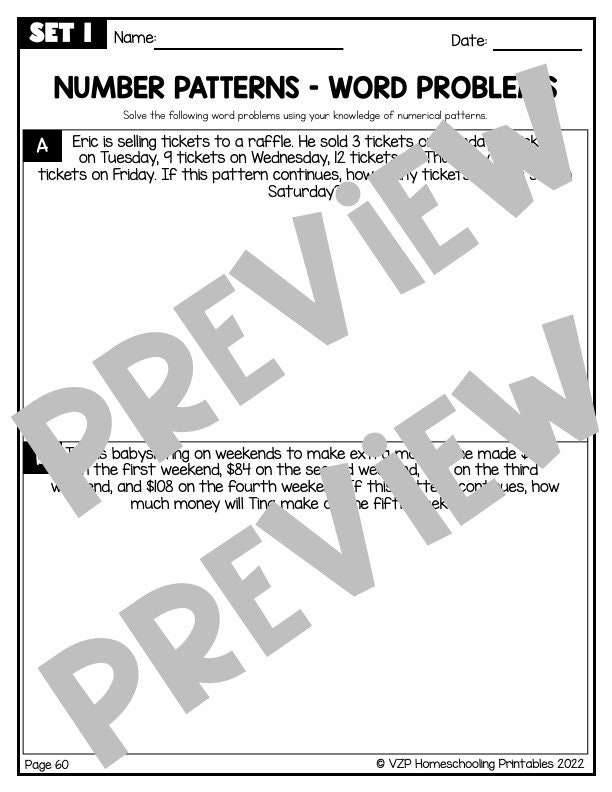 Number Patterns and Sequence - Etsy