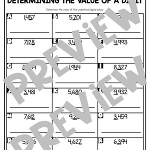 Worksheet for Place Value - Etsy