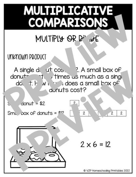 Multiplicative Comparison Worksheet