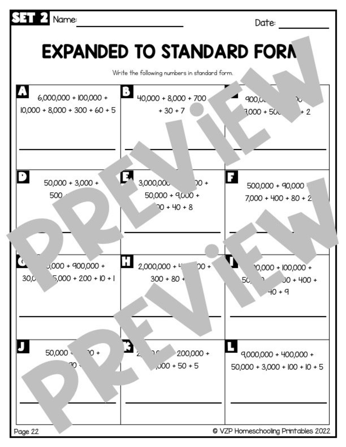 Number Forms Worksheets - Etsy