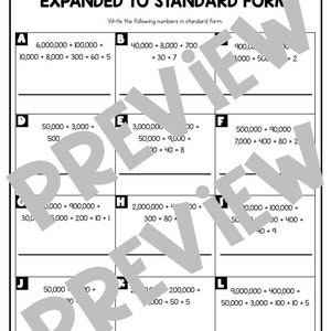 Number Forms Worksheets - Etsy