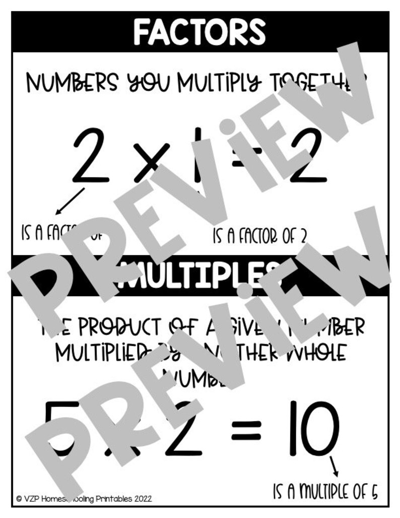 Factors and Multiples Worksheet - Etsy