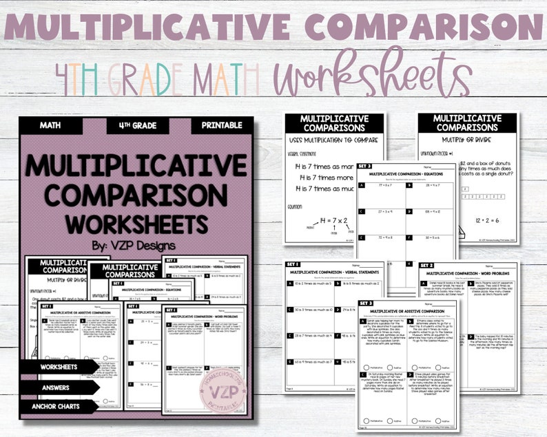 Multiplicative Comparison Word Problem - Etsy