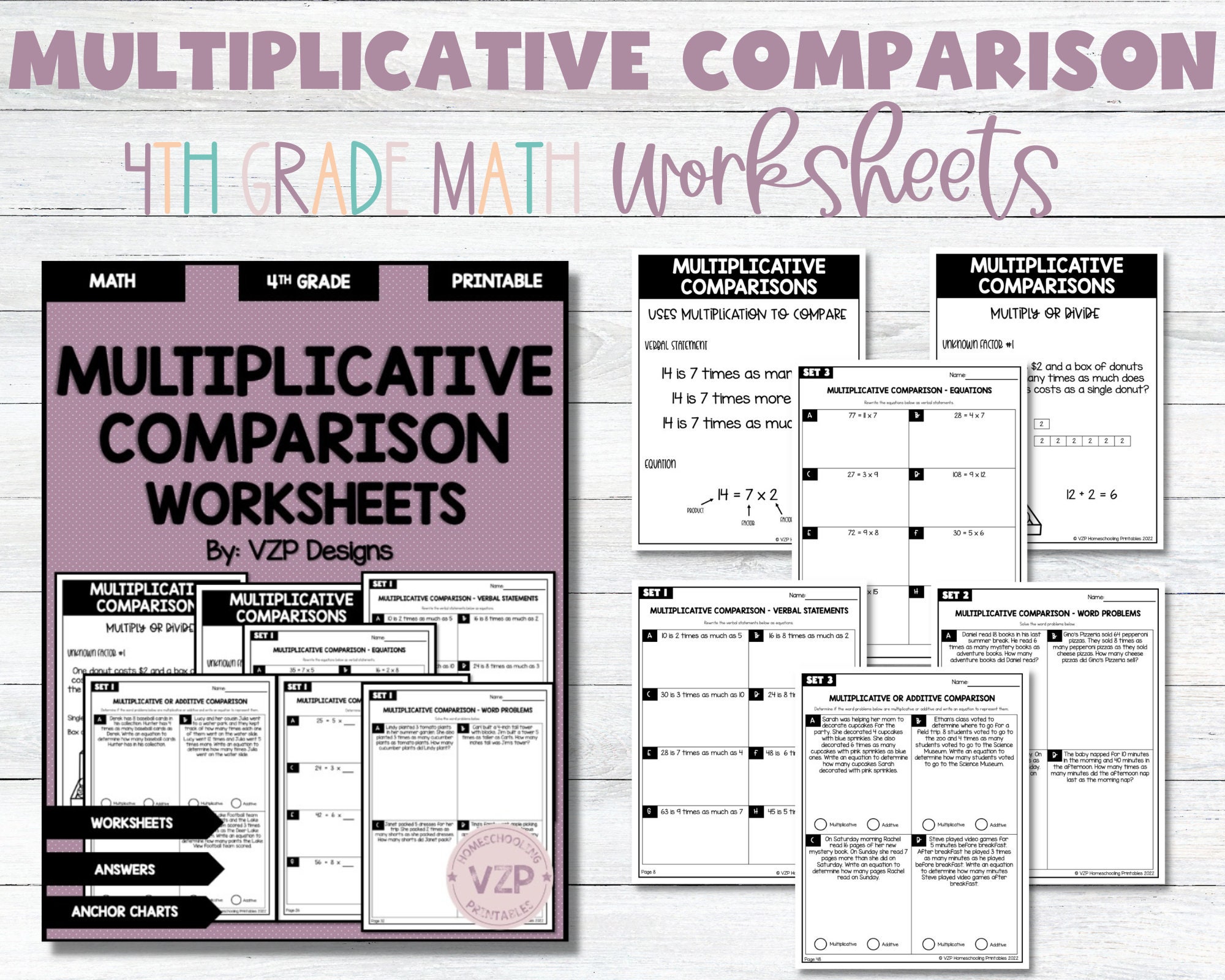 Multiplicative Comparison Word Problem - Etsy