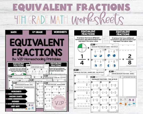 Equivalent Fractions With Models Worksheets