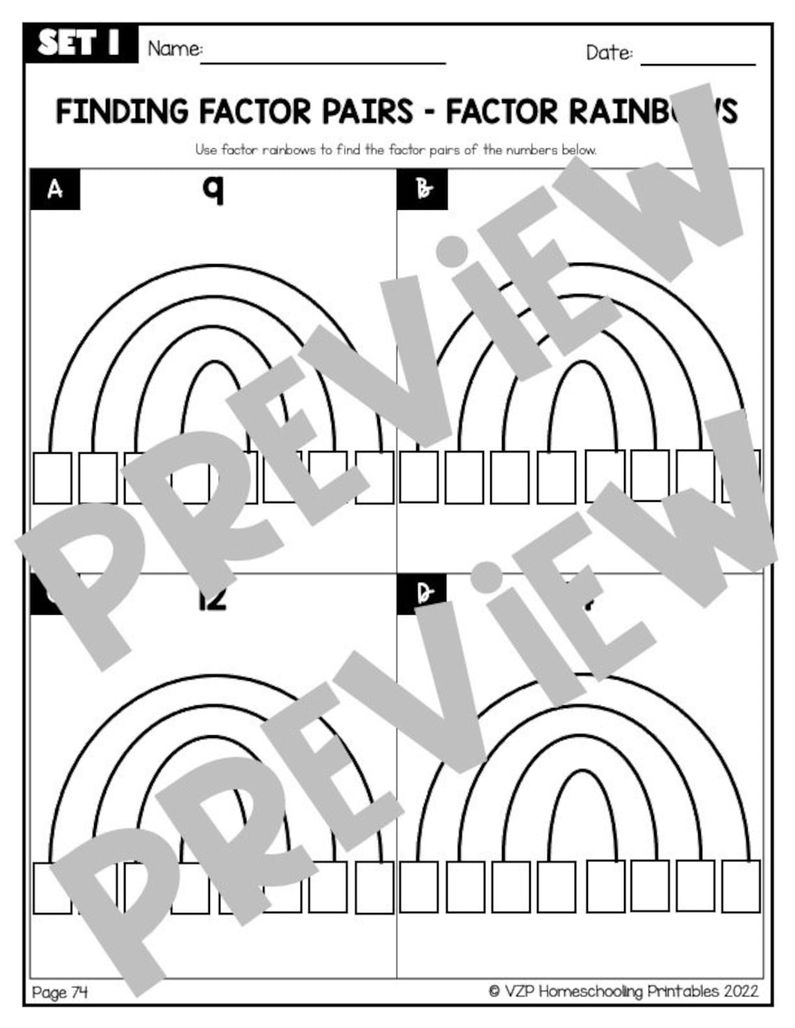 Factors and Multiples Worksheet - Etsy
