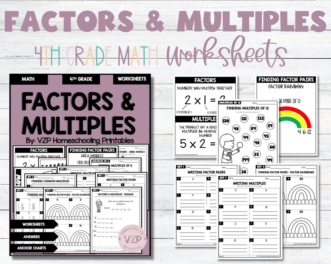 Factors and Multiples Worksheet - Etsy