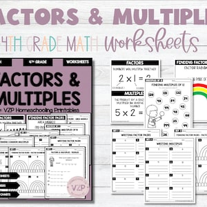 Factors and Multiples Worksheet - Etsy