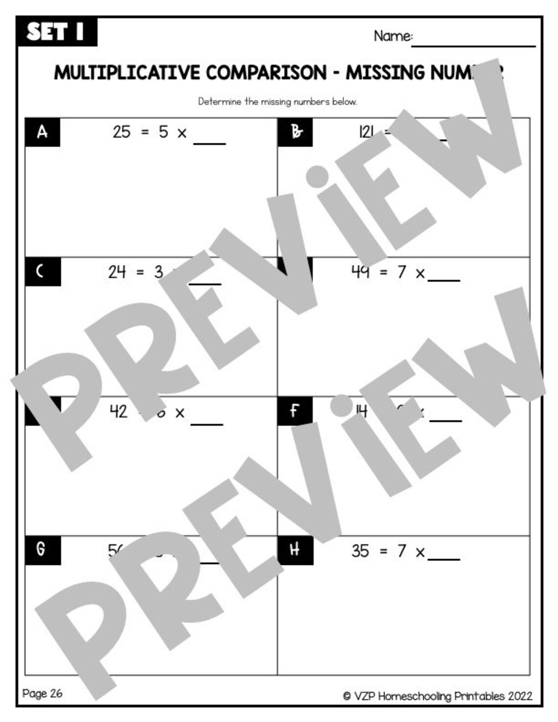Multiplicative Comparison Word Problem - Etsy
