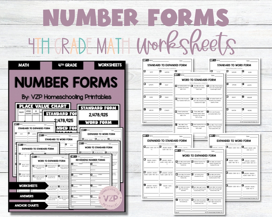 Number Forms Worksheets - Etsy